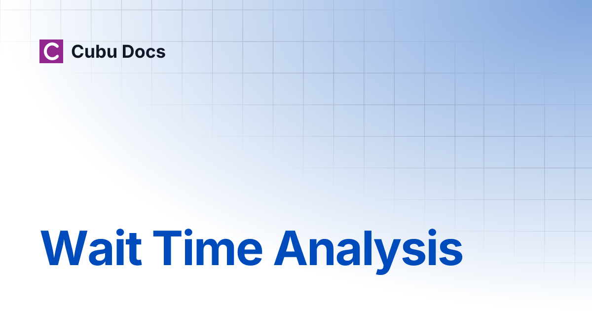 Wait Time Analysis | Cubu Docs