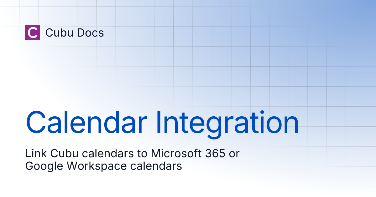 Calendar Integration | Cubu Docs