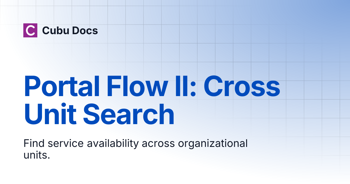Portal Flow II: Cross Unit Search | Cubu Docs